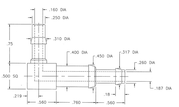 90 Degree Fuel Tank Access Elbow from Aircraft Spruce Europe