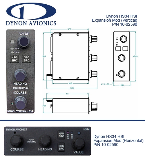 DYNON HS34 HSI MODULE HORIZON MOUNT D180 D100 D10A from Aircraft Spruce ...