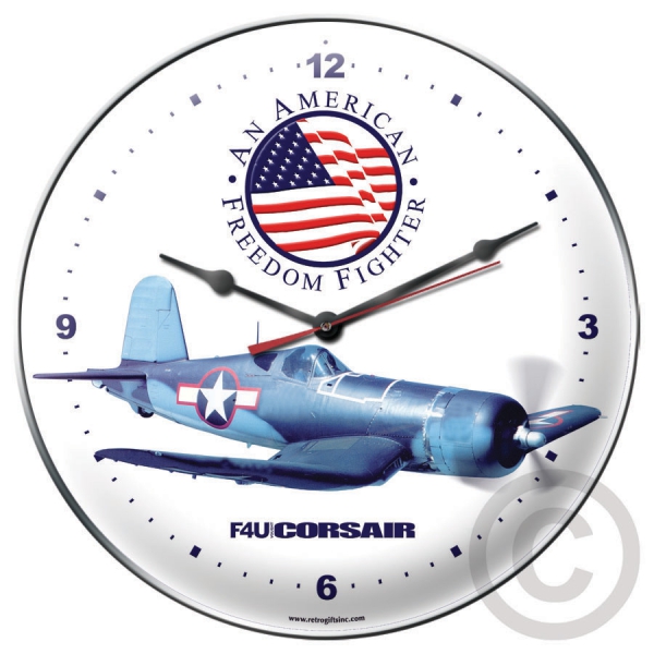 F4U CORSAIR 14"METALWALL CLOCK from Aircraft Spruce Europe