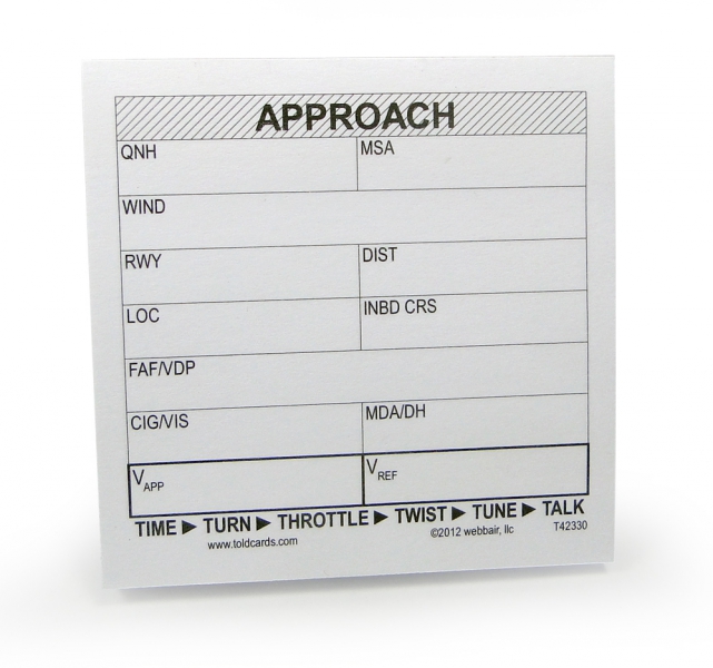 TOLD CARDS IFR APPROACH 3X3 NOTE PAD from Aircraft Spruce Europe