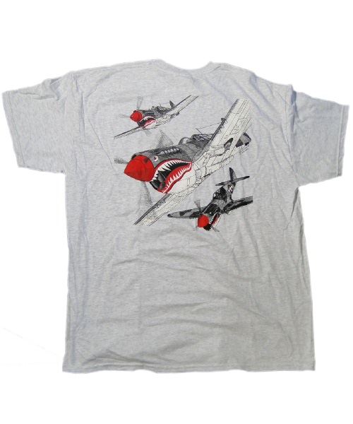 P-40 FLYING TIGERS GREY T-SHIRT SML from Aircraft Spruce Europe