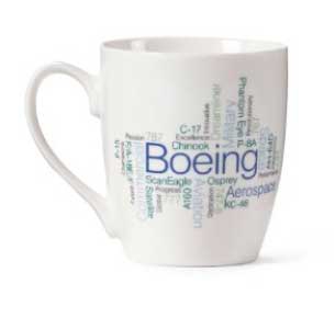 BOEING WORD CLOUD MUG WHITE from Aircraft Spruce Europe