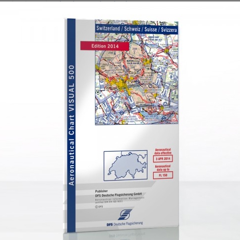 DFS Chart Visual 500 Switzerland 2014 from Aircraft Spruce Europe