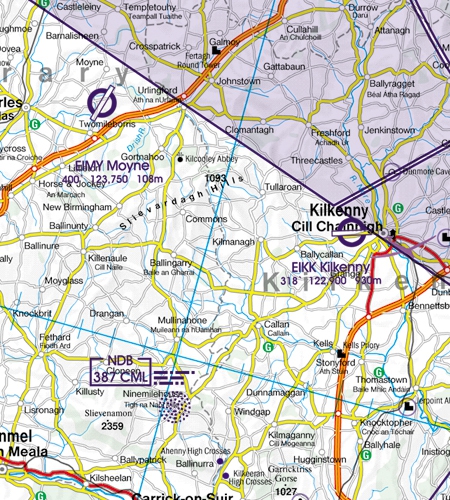 Rogers Data VFR Chart Ireland from Aircraft Spruce Europe